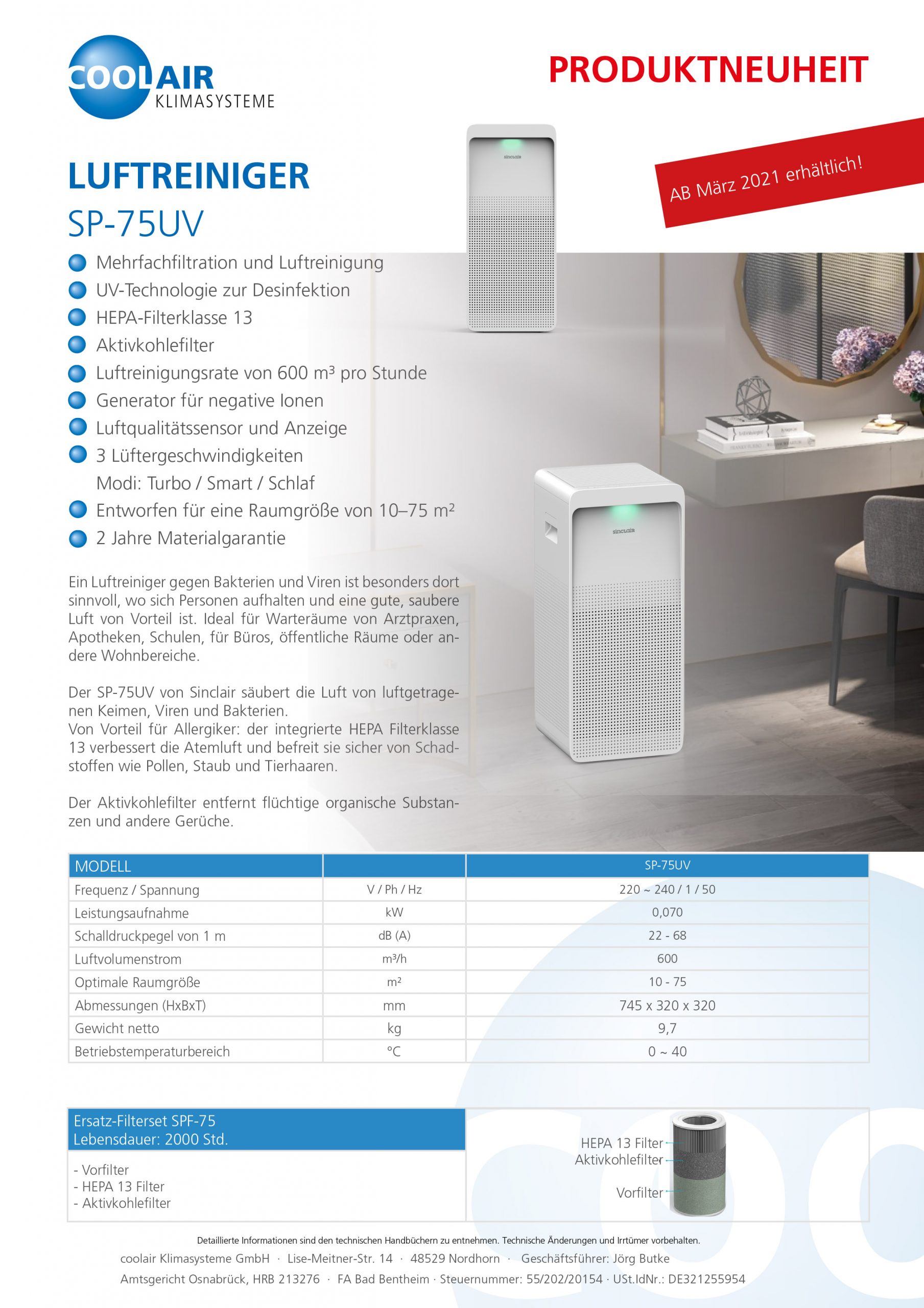 SINCLAIR | www.coolair.de