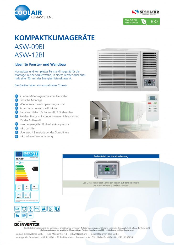 SINCLAIR | www.coolair.de